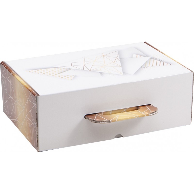 Valisette carton rectangulaire blanc et jaune – White party – 41,5 x 33 ...