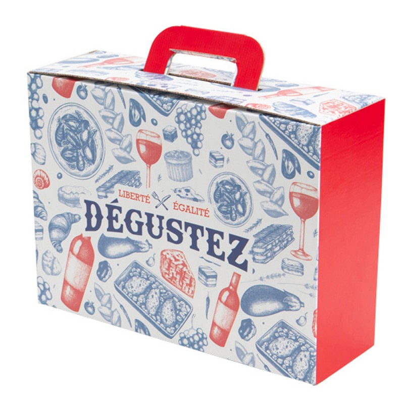 Valisette rectangulaire carton Dégustez 25x19x10cm