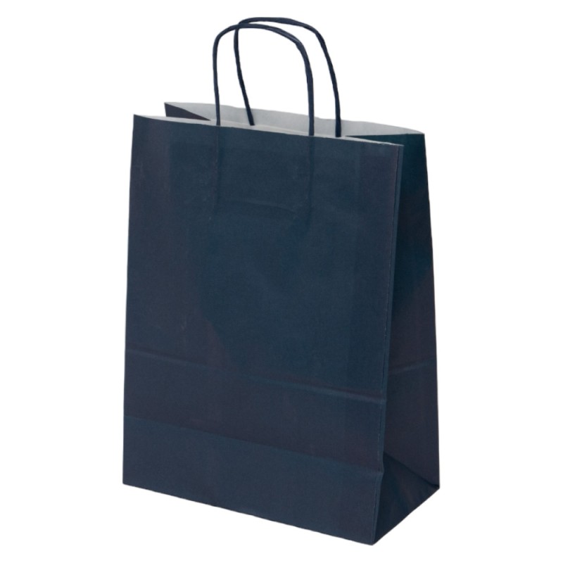 Sac papier rectangulaire bleu marine – 23 x 12 x 30 cm
