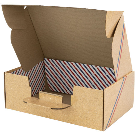 Valisette rectangulaire en carton kraft – Gallus – 34,5 x 22 x 12 cm