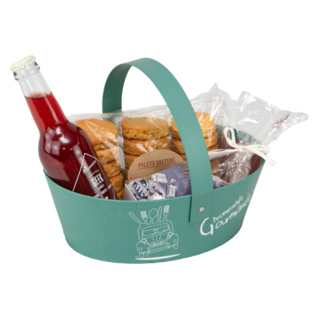 Panier carton vert Promenade Gourmande