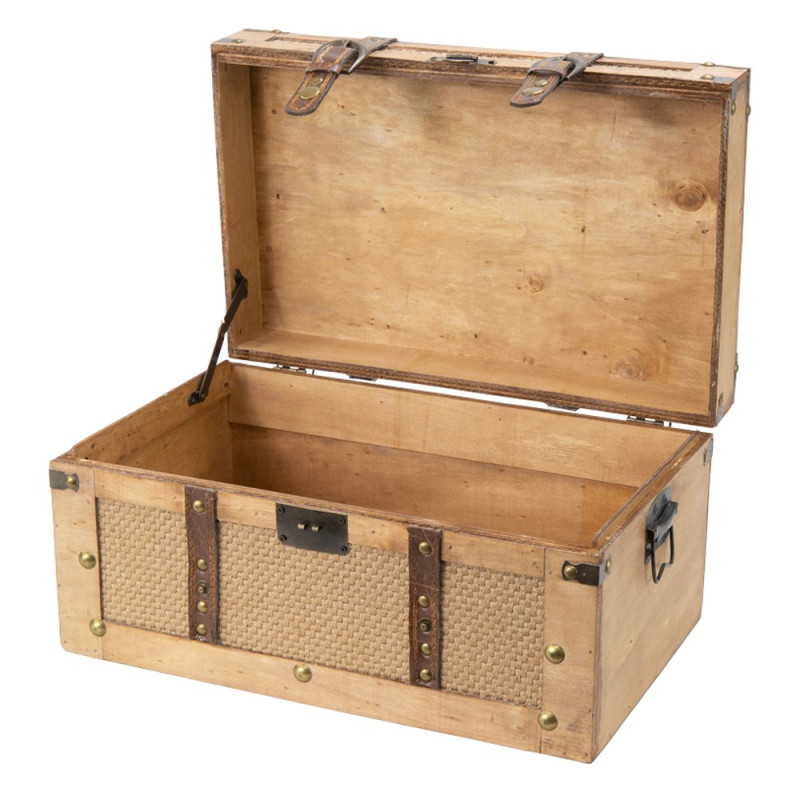 Coffret rectangulaire en bois et tissu